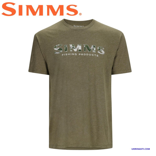Футболка Simms Logo T-shirt RC Dark Clover/Military Heather
